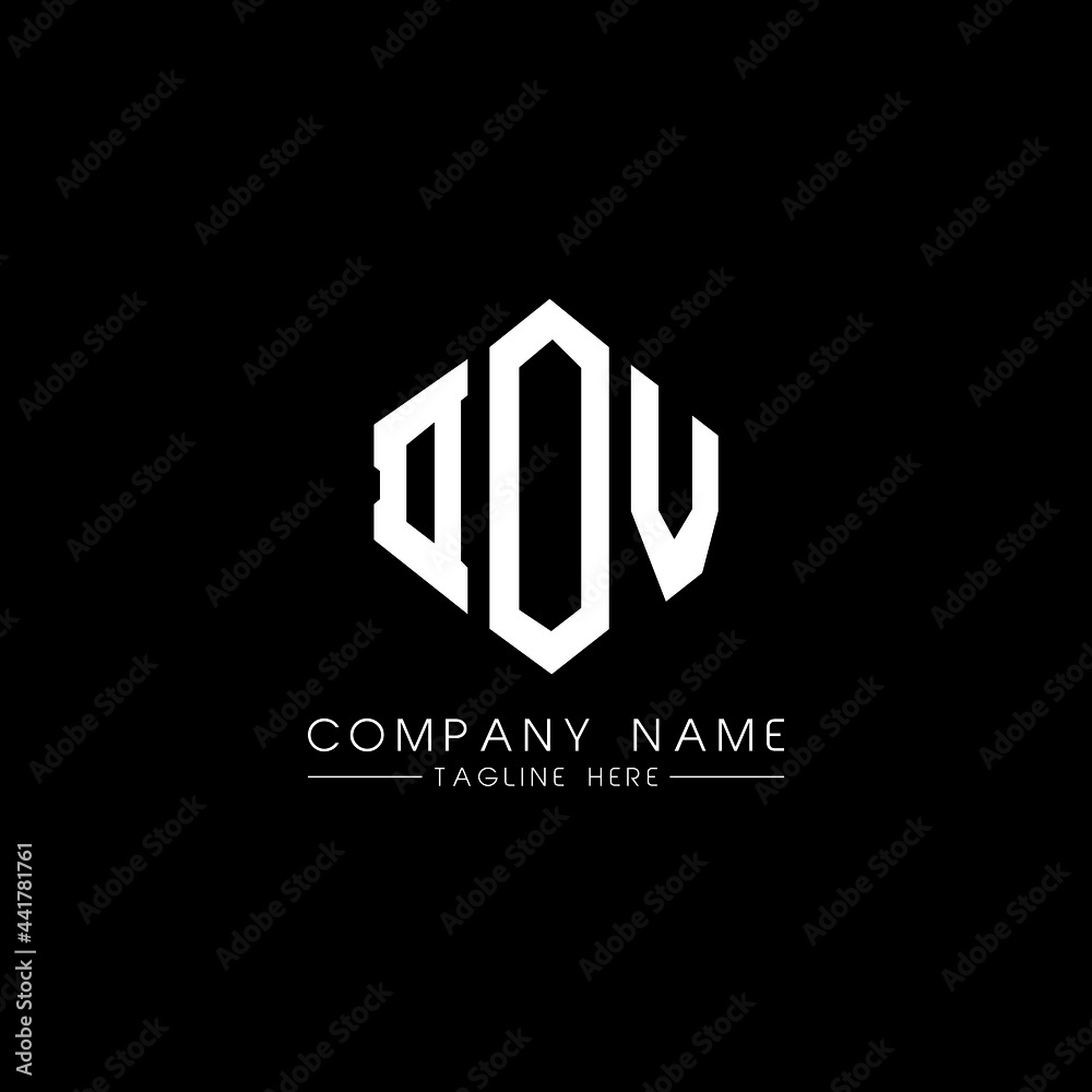 DOV letter logo design with polygon shape. DOV polygon logo monogram ...