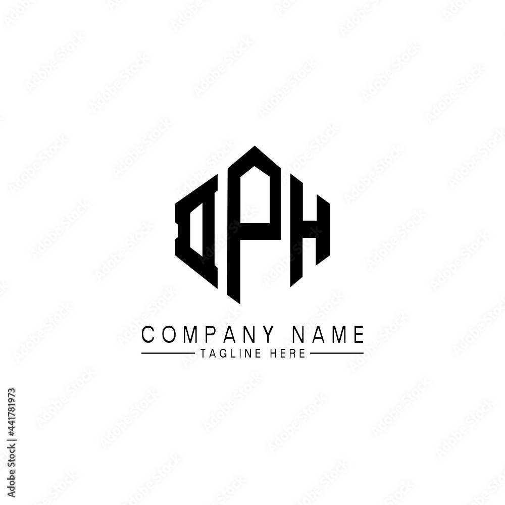 DPH letter logo design with polygon shape. DPH polygon logo monogram ...