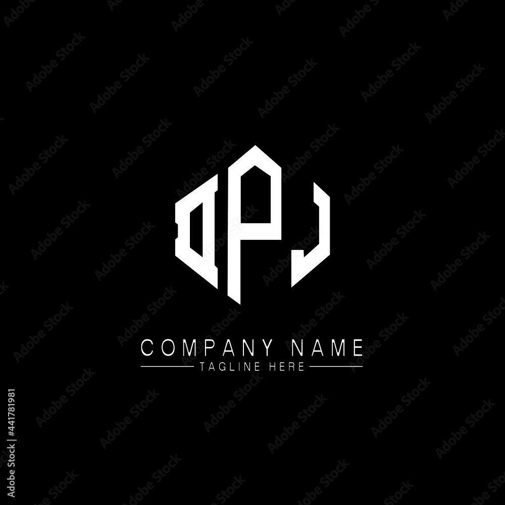 DPJ letter logo design with polygon shape. DPJ polygon logo monogram ...
