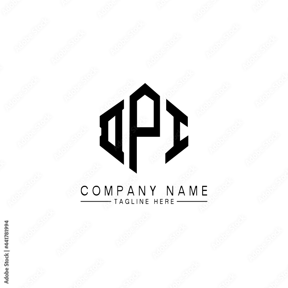 DPI letter logo design with polygon shape. DPI polygon logo monogram ...