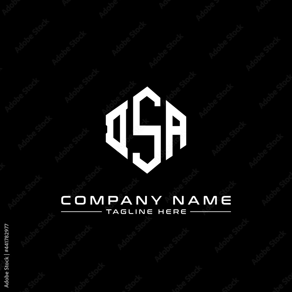DSA letter logo design with polygon shape. DSA polygon logo monogram ...