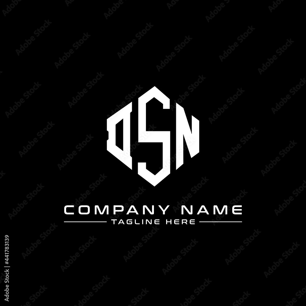 DSN letter logo design with polygon shape. DSN polygon logo monogram ...