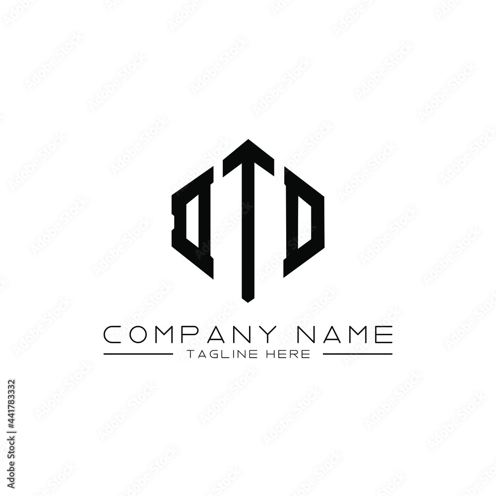 DTD letter logo design with polygon shape. DTD polygon logo monogram ...