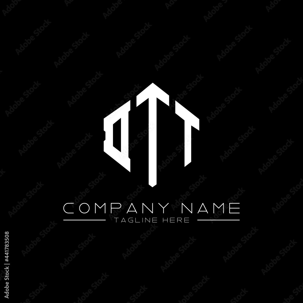 DTT letter logo design with polygon shape. DTT polygon logo monogram ...