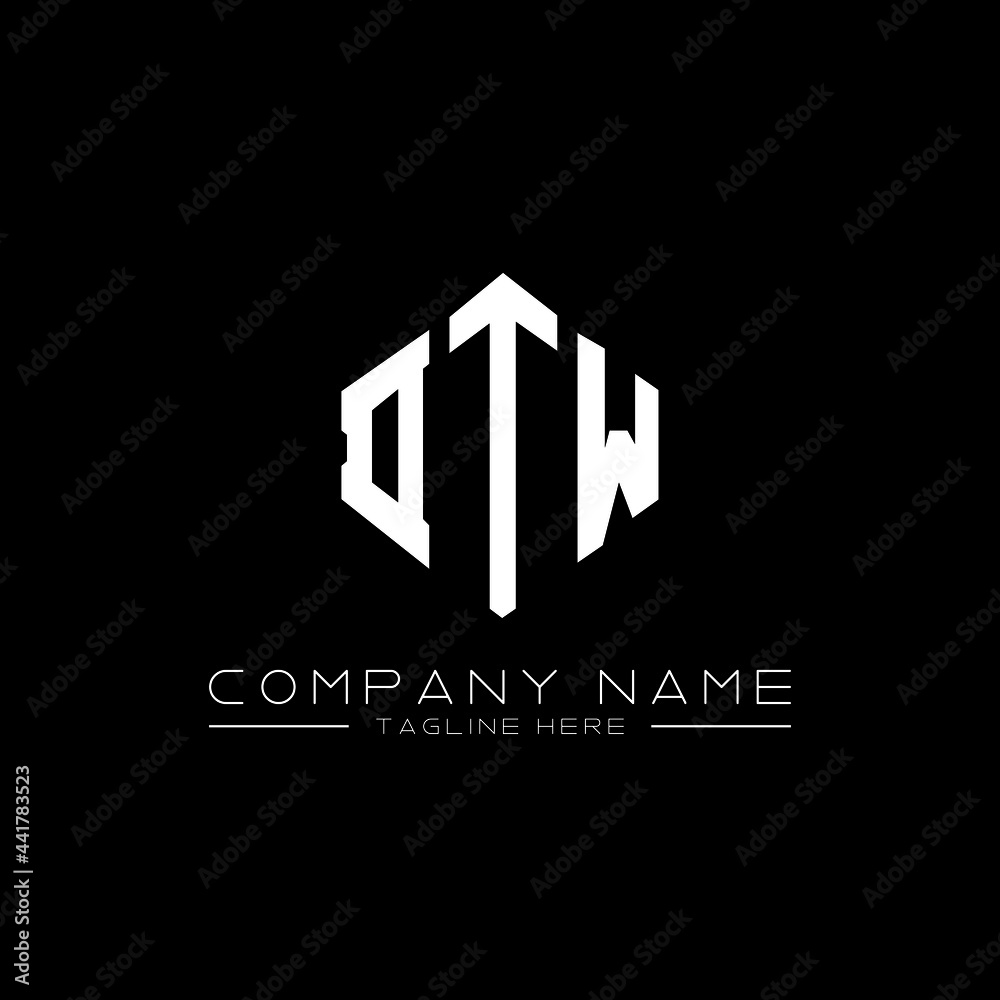 DTW letter logo design with polygon shape. DTW polygon logo monogram ...