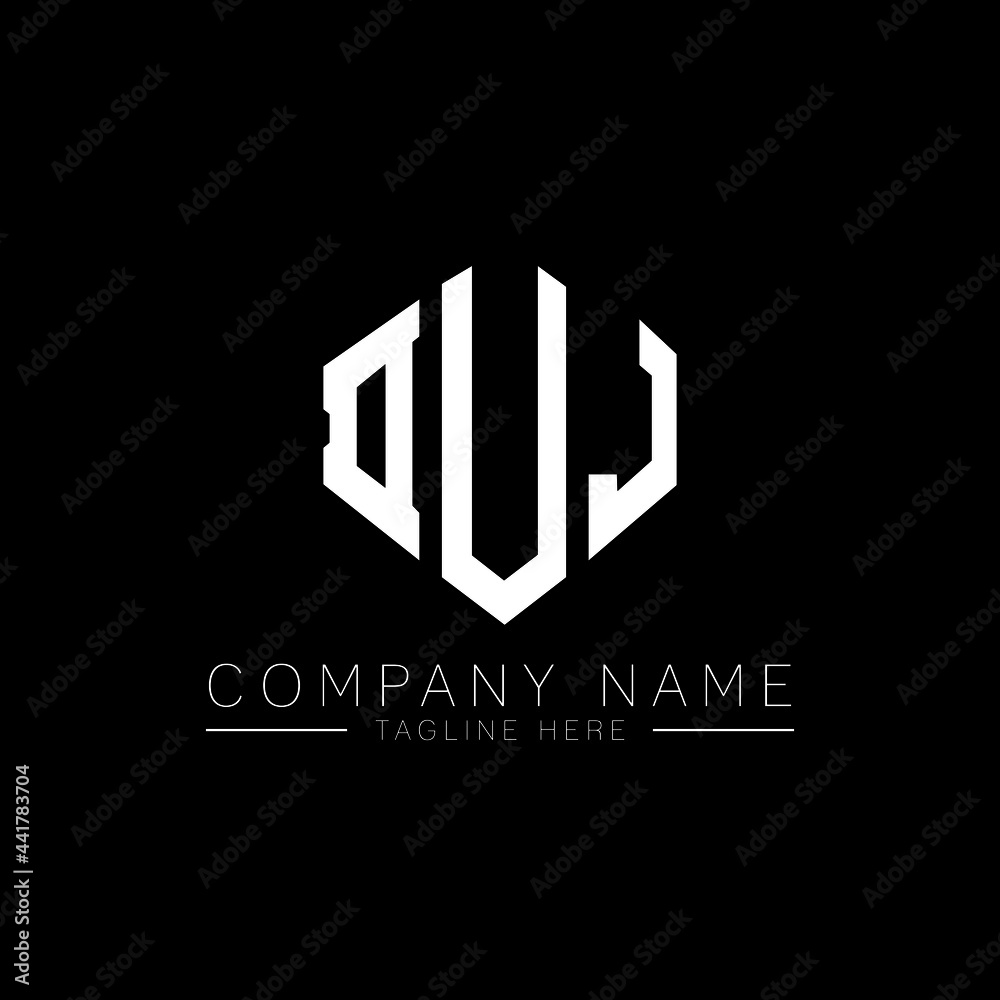 DUJ letter logo design with polygon shape. DUJ polygon logo monogram ...