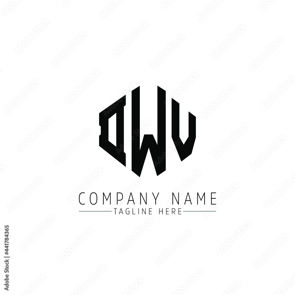 DWV letter logo design with polygon shape. DWV polygon logo monogram ...