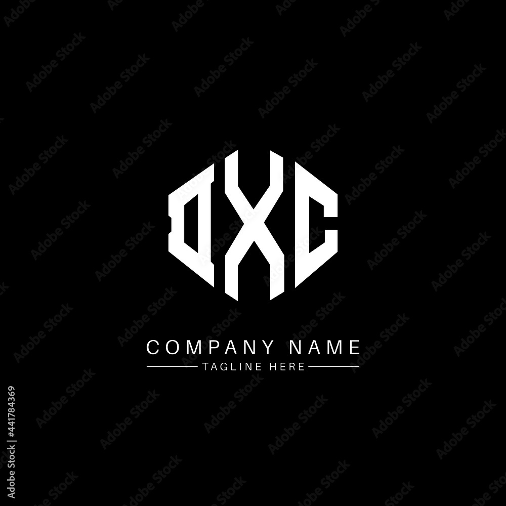 DXC letter logo design with polygon shape. DXC polygon logo monogram ...