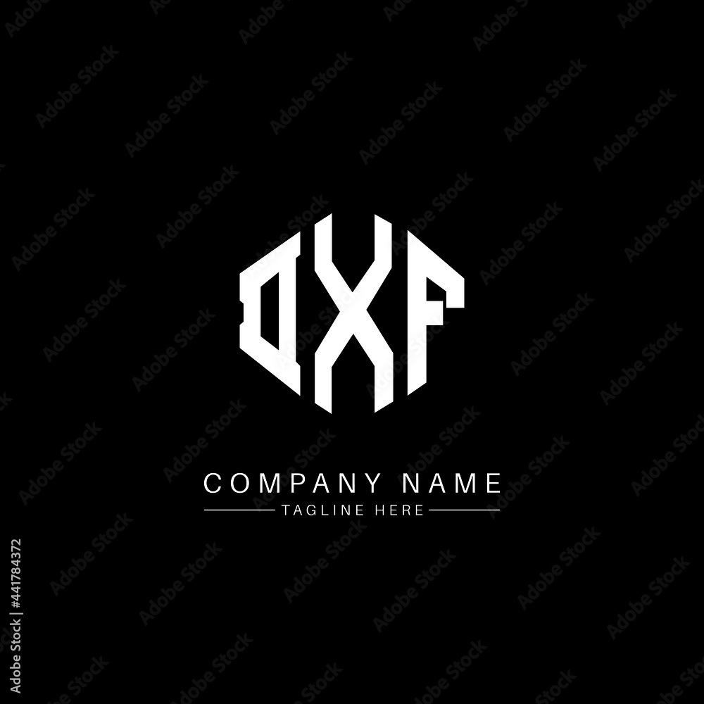 DXF letter logo design with polygon shape. DXF polygon logo monogram ...