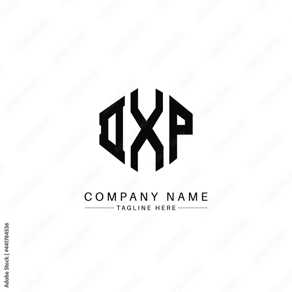 DXP letter logo design with polygon shape. DXP polygon logo monogram ...