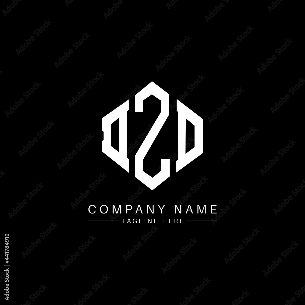 DZD letter logo design with polygon shape. DZD polygon logo monogram ...