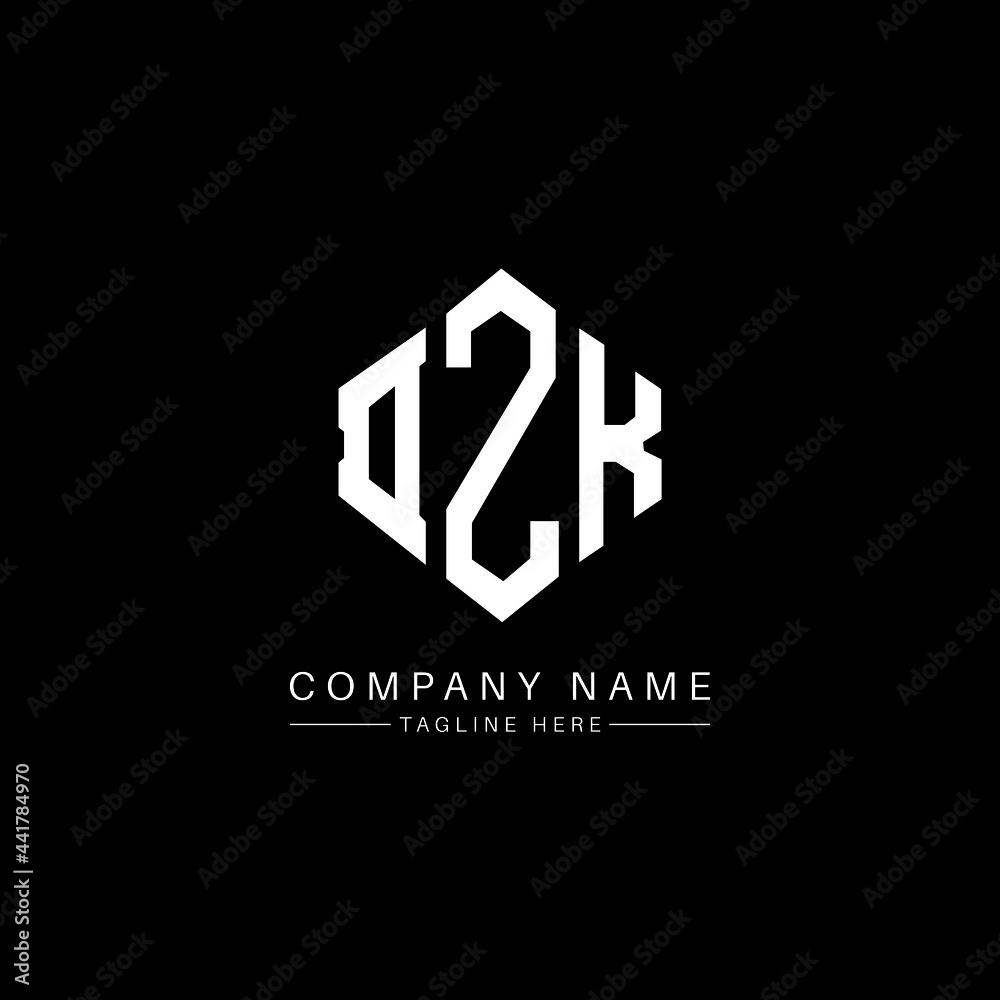 DZK letter logo design with polygon shape. DZK polygon logo monogram ...