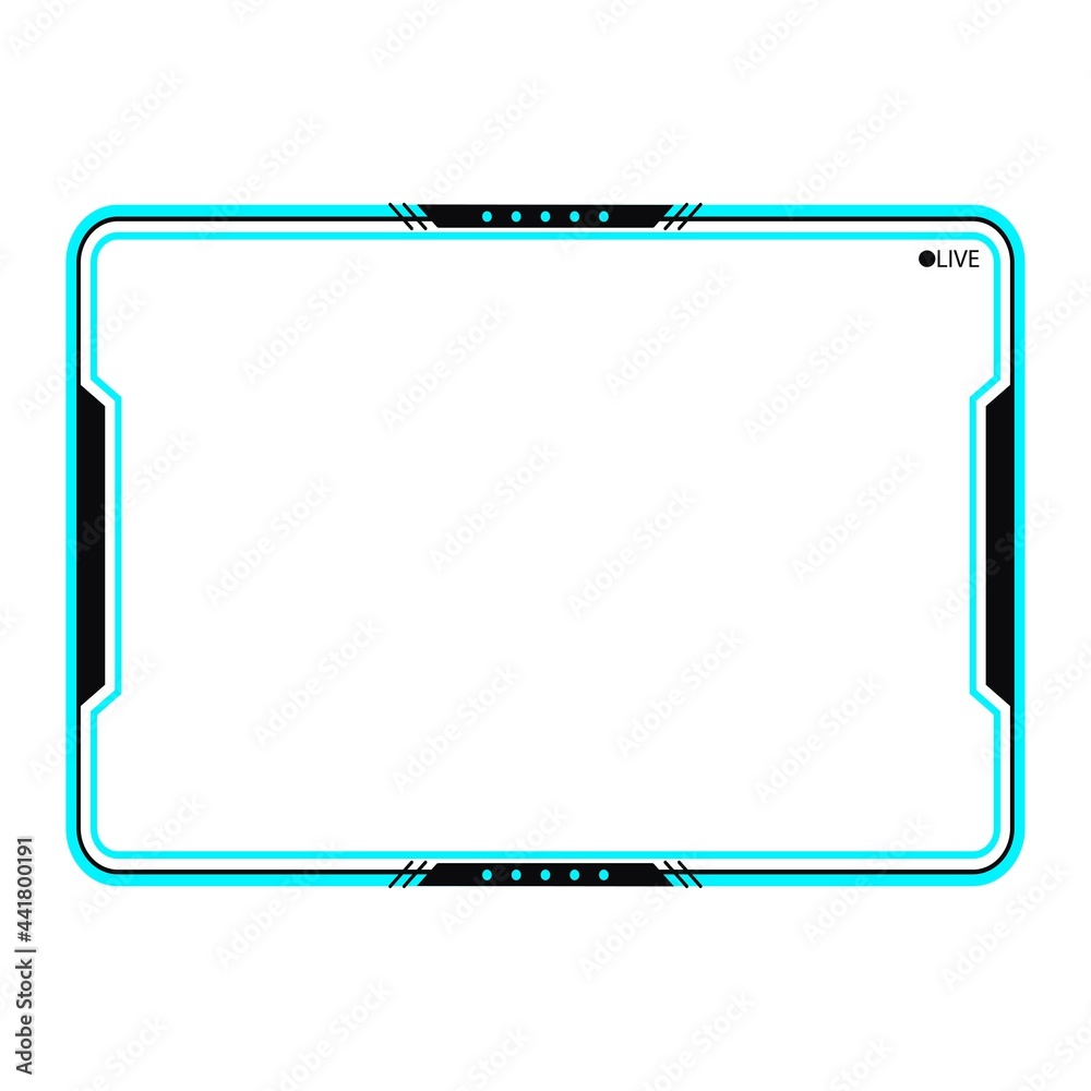 Stylish gaming frame overlay for the live streamer. Digital style gamer ...