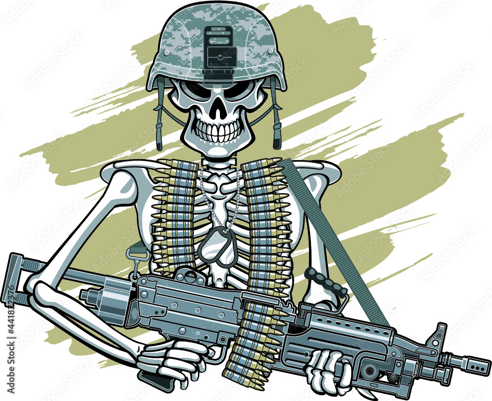 military skeletonl vector image Stock Vector | Adobe Stock