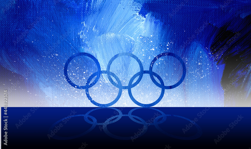 Graphic Abstract Olympic Rings background in blue Stock Illustration ...