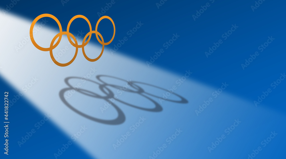 Graphic Olympic Rings background with cast shadow Stock Illustration ...