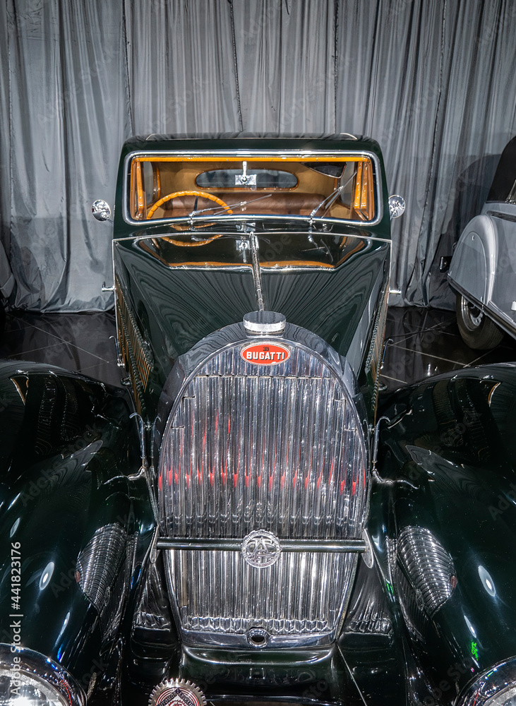Bucharest, Romania - 05.14.2021: Front view with a 1939 Bugatti Type 57 ...
