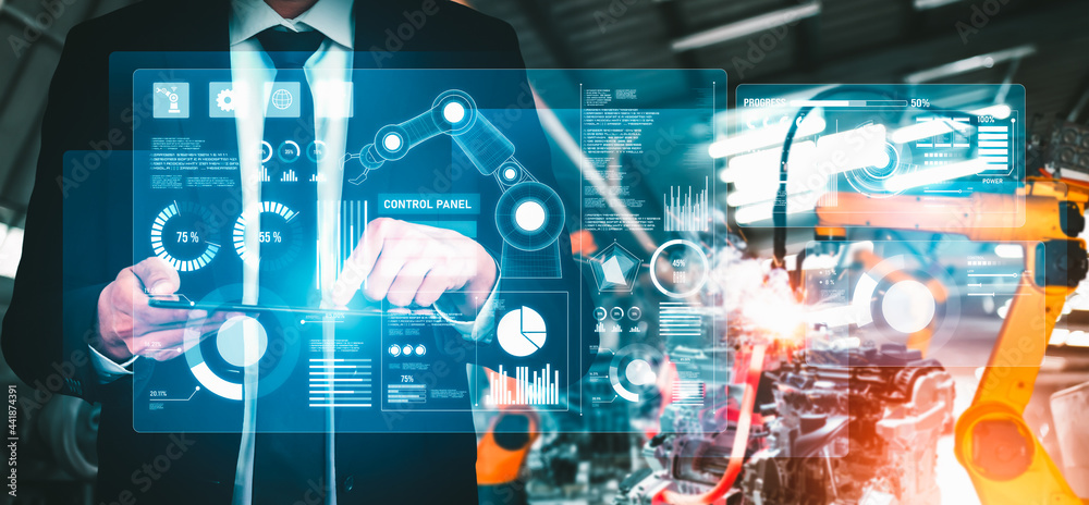 Advanced robot arm system for digital industry and factory robotic ...