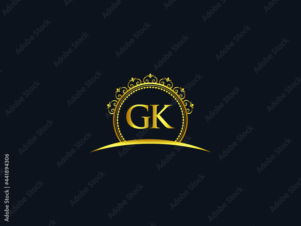 Letter GK Logo, luxury gk logo icon vector for modern Hotel, Heraldic ...