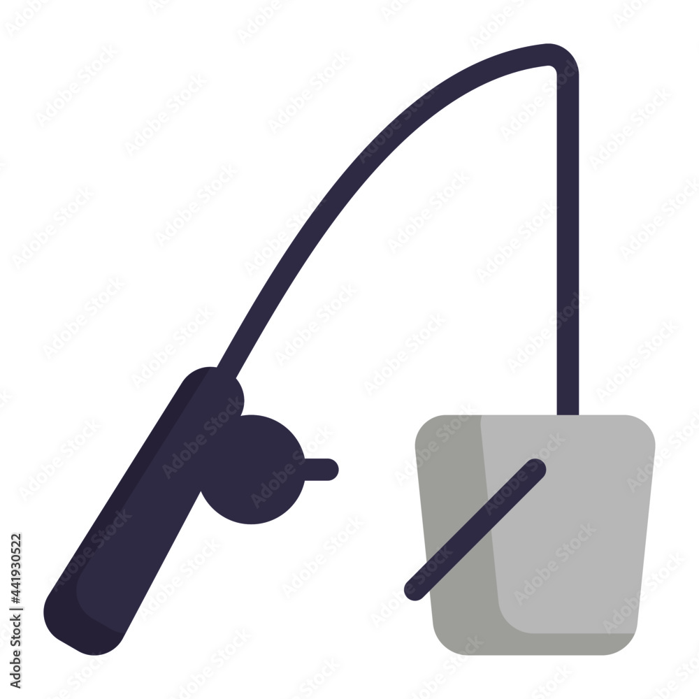 Fishing icon with flat style. Suitable for website design, logo, app ...