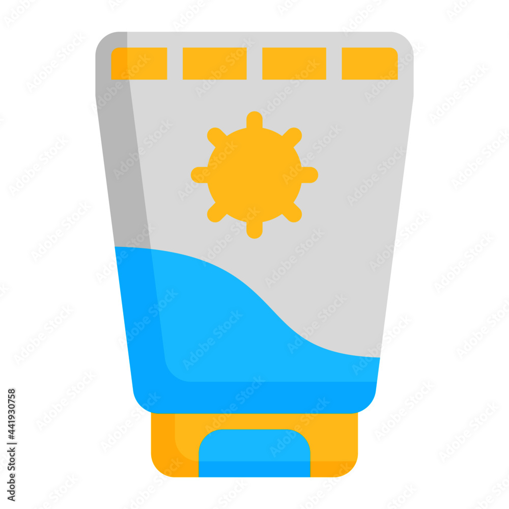 Sunscreen icon with flat style. Suitable for website design, logo, app ...