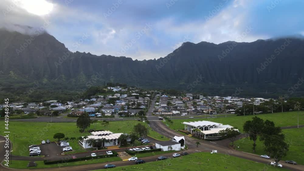 Valley Of The Temples Memorial Park Cemetery Oahu Hawaii Stock Video ...