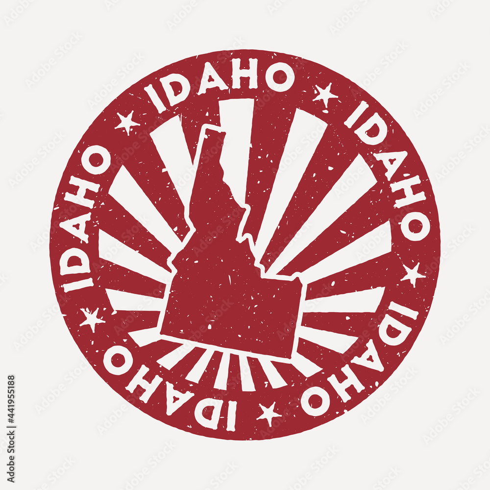Idaho stamp. Travel red rubber stamp with the map of us state, vector ...