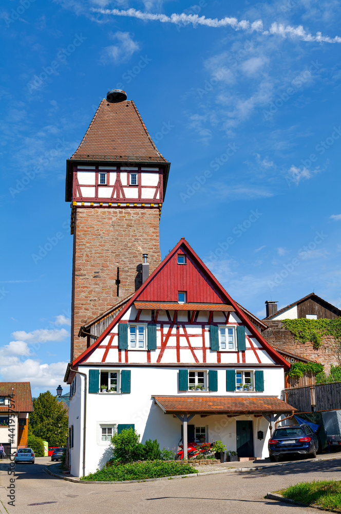 Gernsbach im Schwarzwald, Altstadt mit Storchenturm Stock Photo | Adobe ...