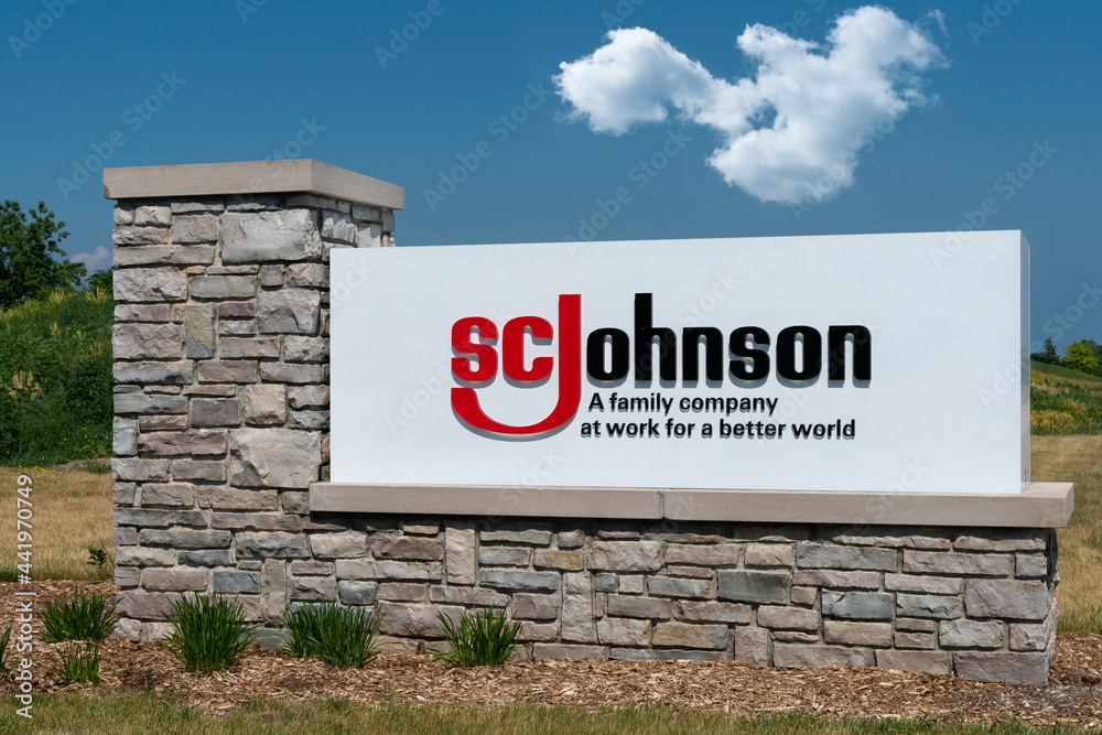 S. C. Johnson Corporate Headquarters Sign and Trademark Logo Stock ...