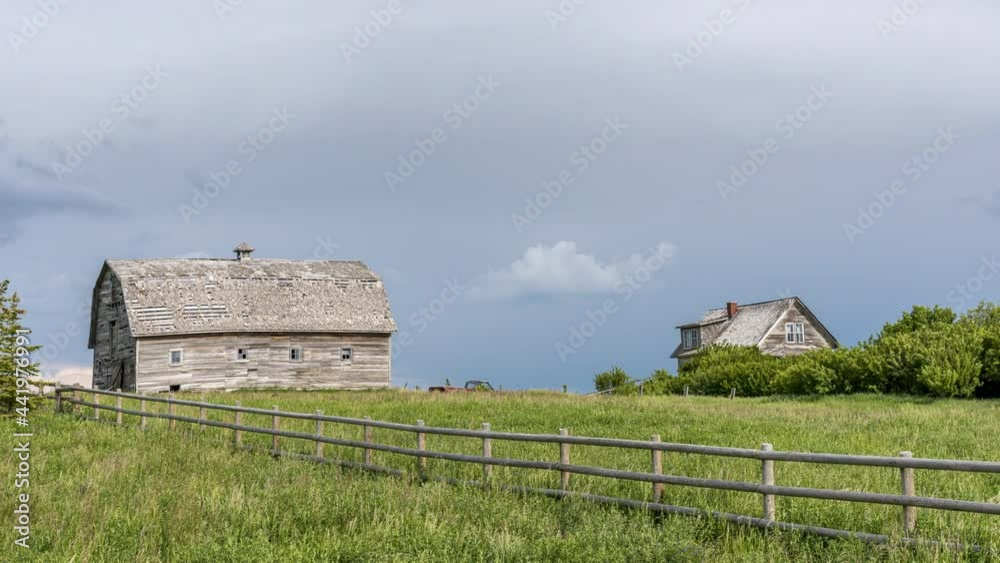 Old abandoned farm house on the great plains. Stock Video | Adobe Stock