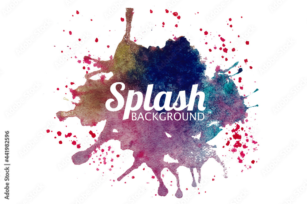 Hand-drawn colorful watercolor splash vector, Isolated watercolor ...