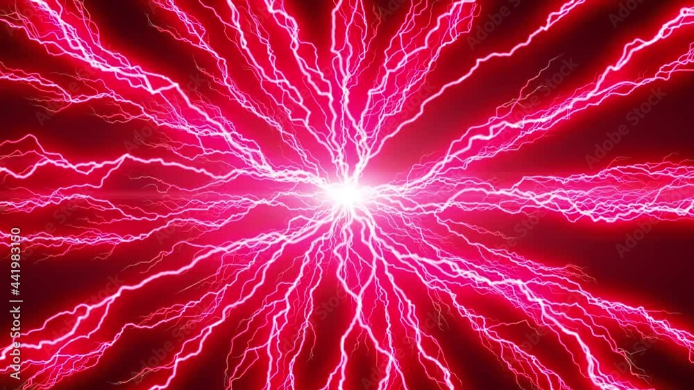 Kaleidoscopic transition from black to white with red lightning strikes ...