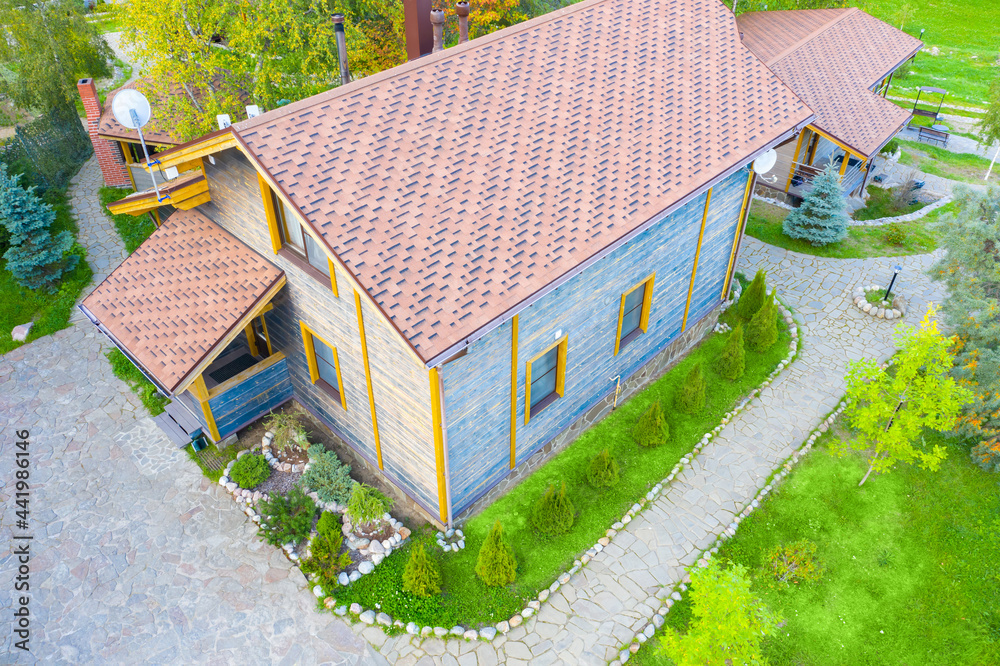 Fotografia do Stock: Country hotel. Two-storey wooden house. Country ...