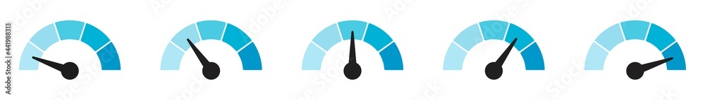 Scale risk meter. indicators speedometer. Satisfaction sign. vector illustration Stock Vector ...