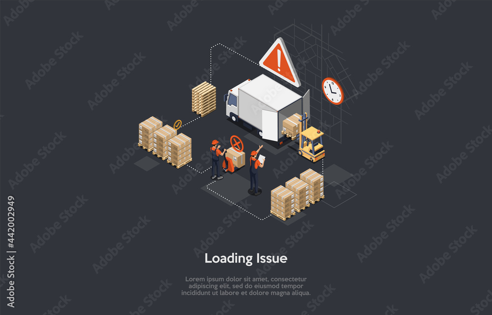 Loading Issue, Warehouse Trade Process, Cargo Problem Or Delay Of ...