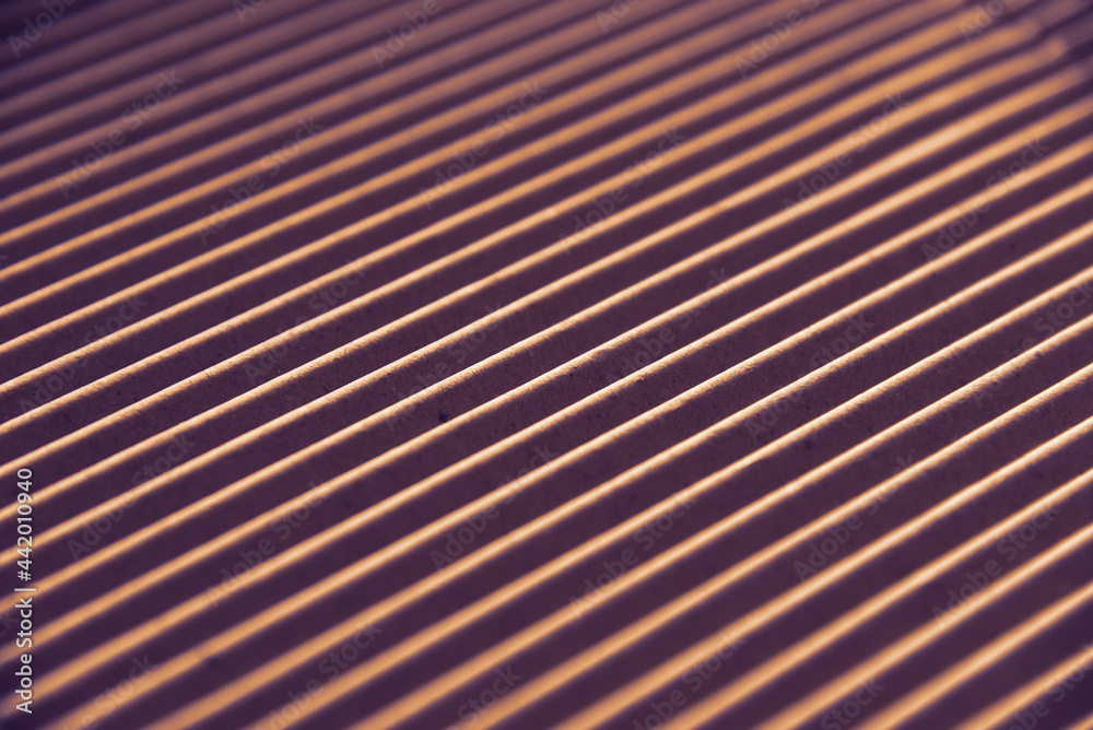 Corrugated carton detail texture close-up structure, diagonal line ...