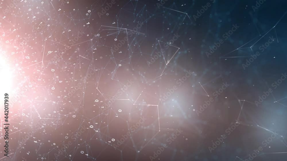 Vidéo Stock Artistic binary numbers data code rotating in shining 3d ...