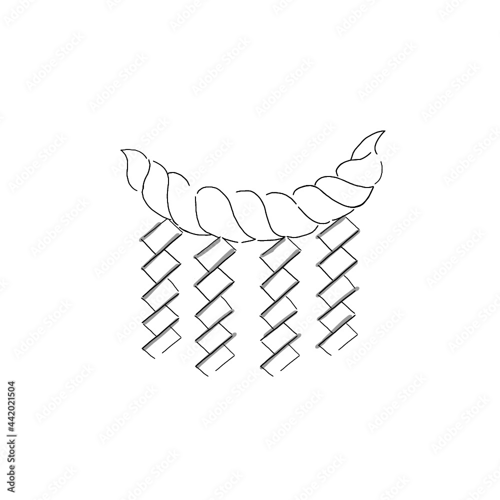 Japanese goods illustration. Hand drawn sketch. Japanese culture and ...