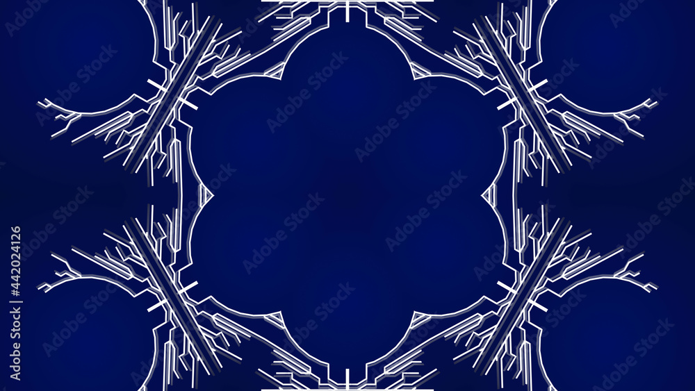 Fantastic bg. Abstract white wireframe on blue bg. Ai geometric pattern ...