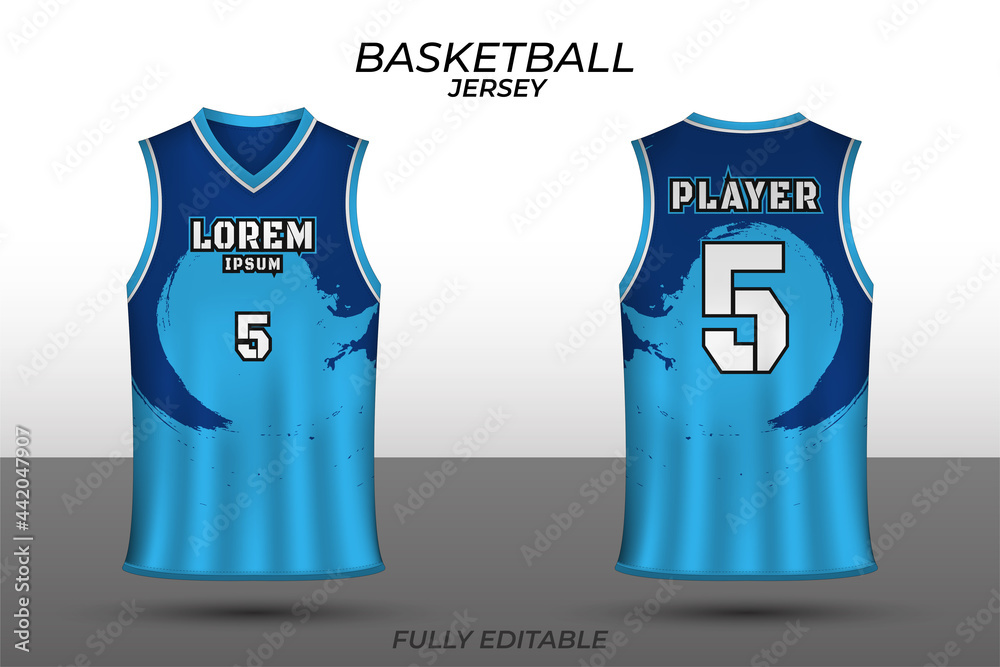 Basketball jersey design template. Uniform front and back. Sports ...