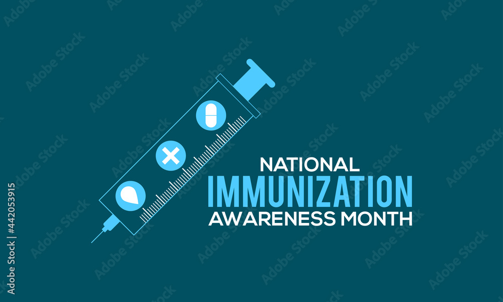 National Immunization Awareness Month Vector Banner Template Observed ...