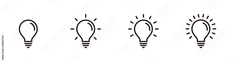 Light Bulb icon set, Idea icon symbol vector Stock Vector | Adobe Stock