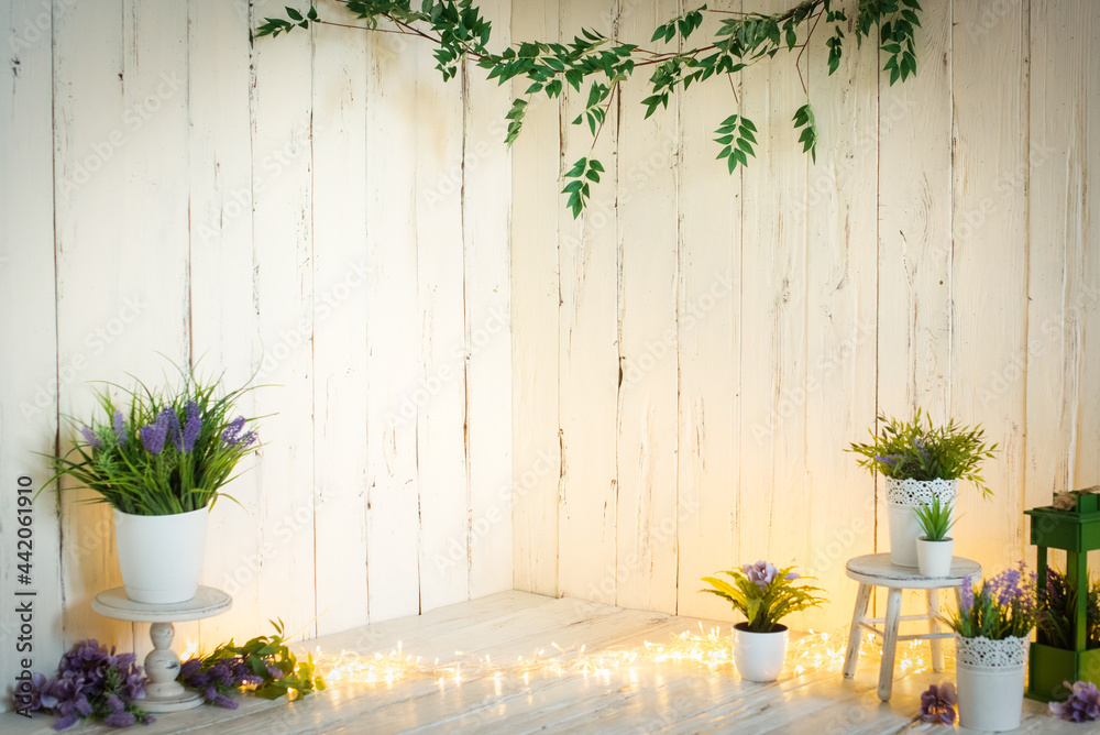 beautiful, bright photo zone for a photo session of a child. background ...