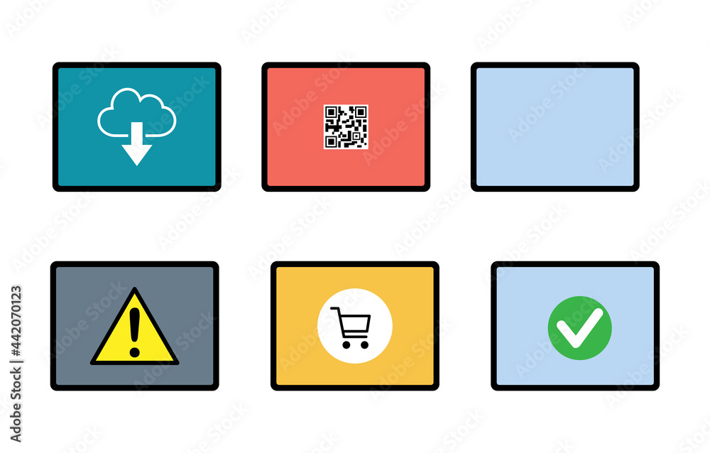 Tablet computers set - 6 different types screen Stock Vector | Adobe Stock