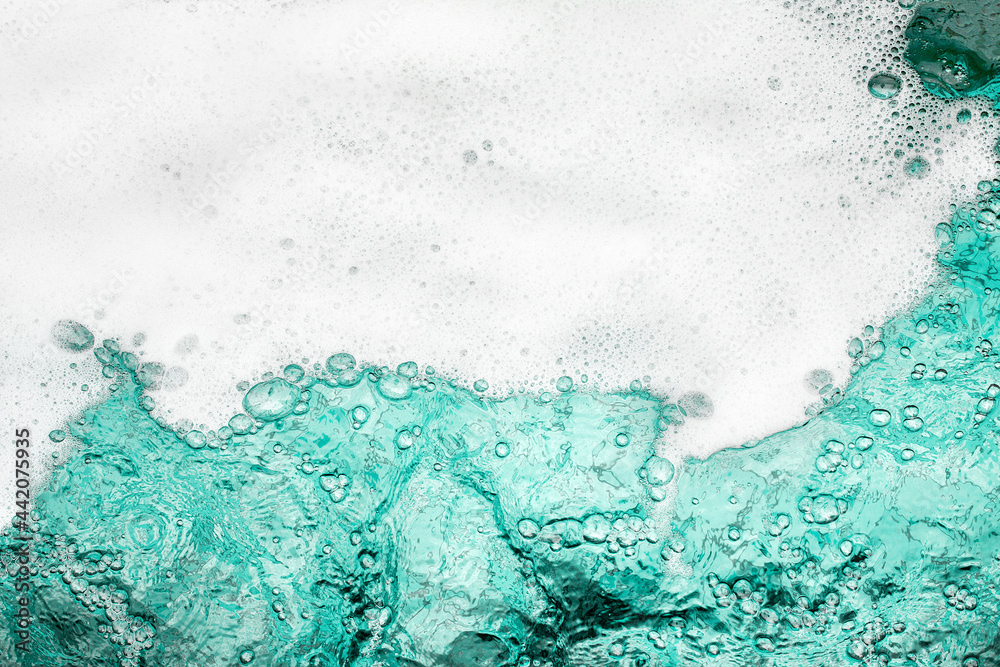 Blue sea water white foam texture background closeup, foamy ocean wave ...