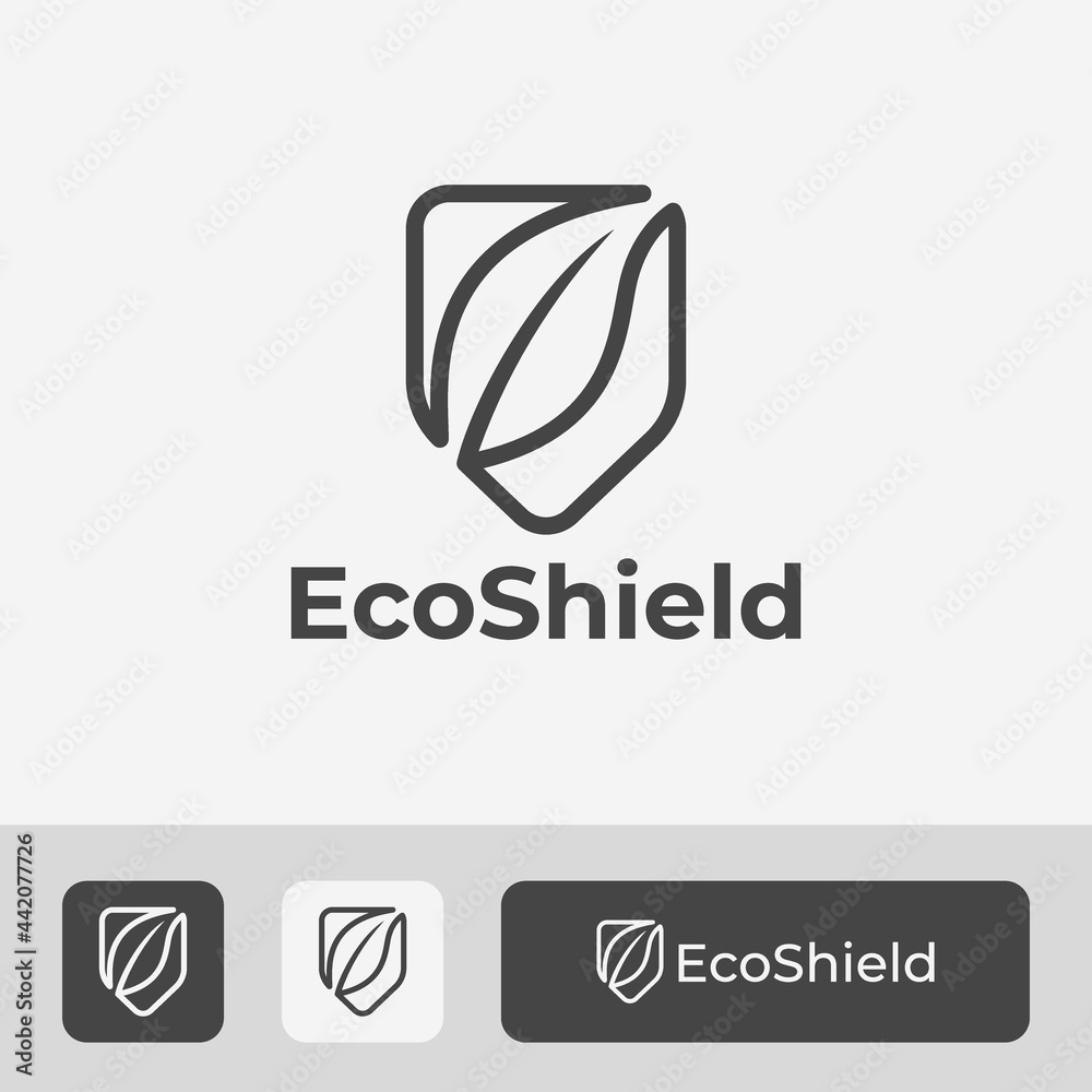 eco shield logo vector concept design, with element combination of ...