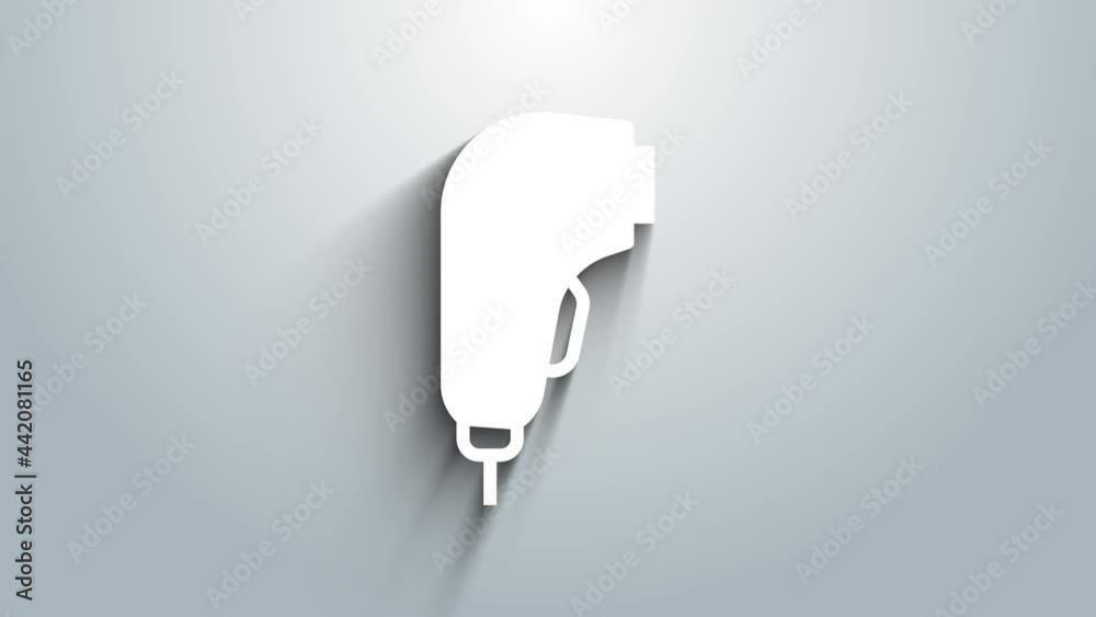 Vidéo Stock White Scanner scanning bar code icon isolated on grey ...