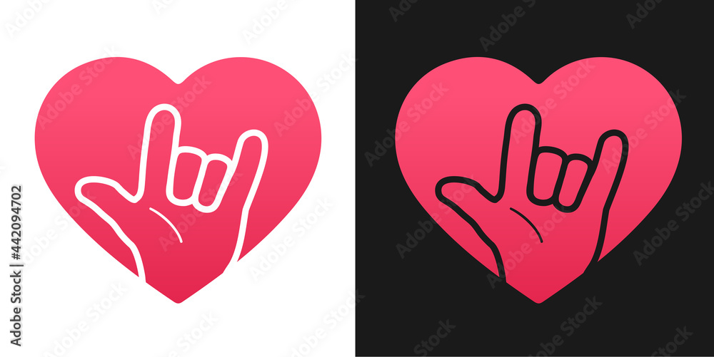 Heart Sign Language vector de Stock | Adobe Stock