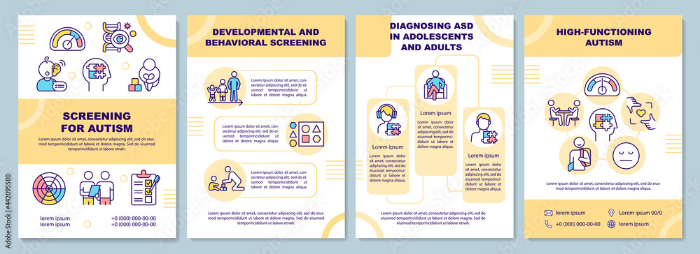 Screening for autism brochure template. Developmental of body. Flyer ...