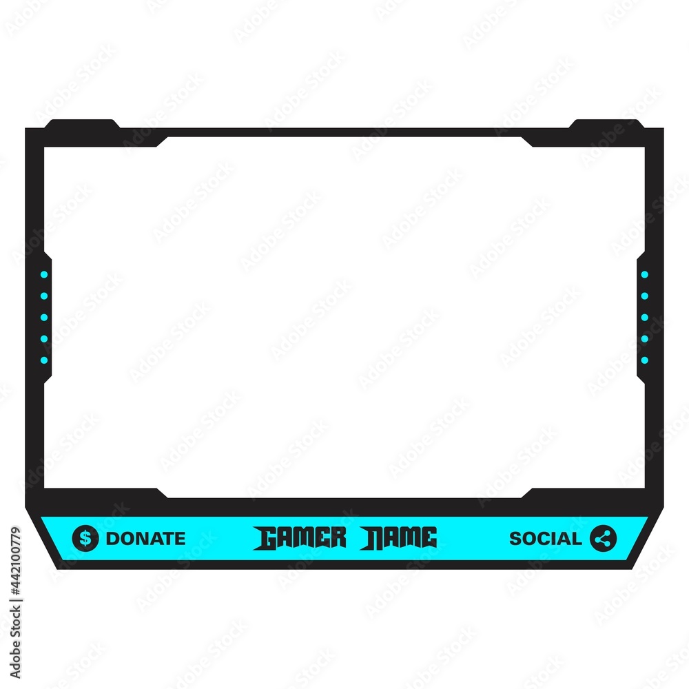 Live game streaming overlay with cyan and black color. Stylish live ...